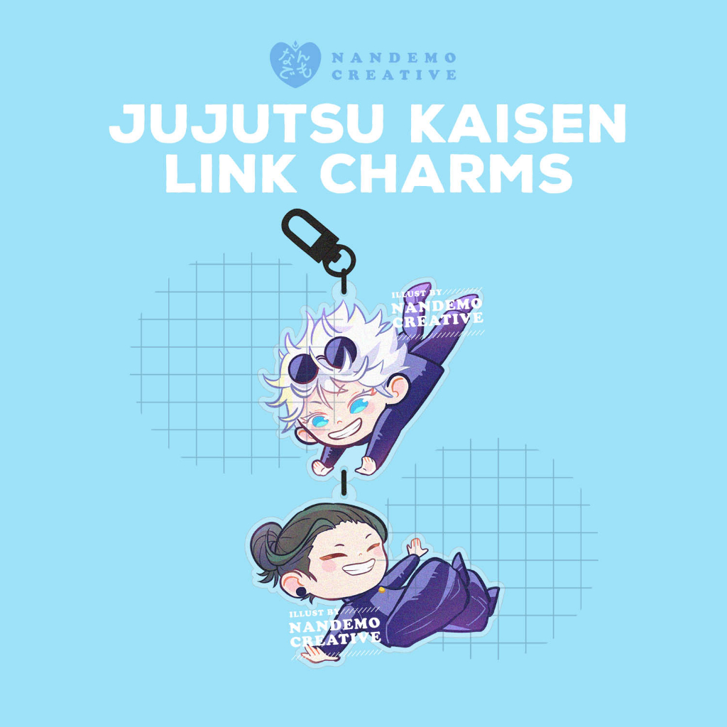 Jujutsu Kaisen Link Charm - Gojo Satoru Geto Suguru Cute Chibi Acrylic ...