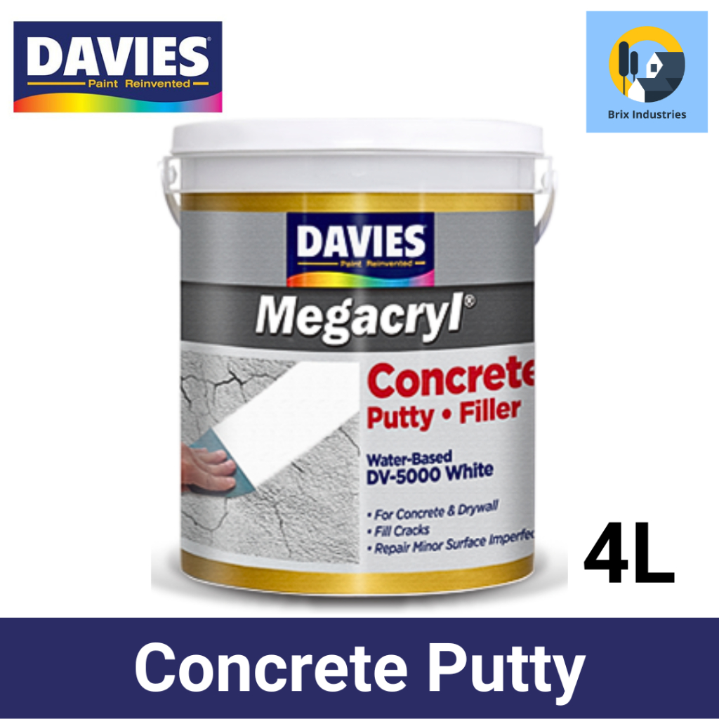 Davies Concrete Putty & Filler White Megacryl Latex 1 Liter or 4 Liters ...