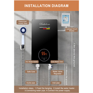 Instantaneous electric water heater LED display 7500W multi-speed ...