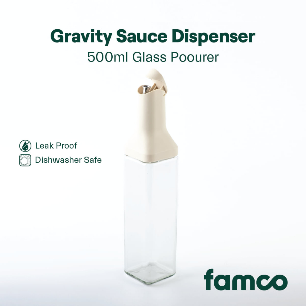 Famco Gravity Sauce Dispenser 500ml - Stylish Stainless Steel Pourer ...