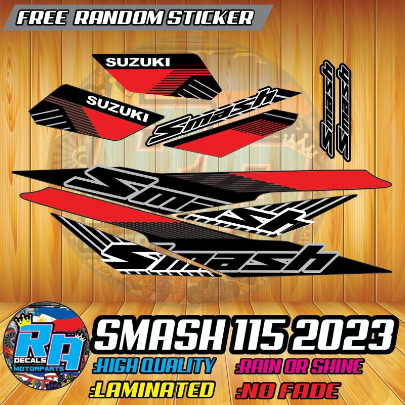 Suzuki Smash 115 2023 Model Stock Decals (High Quality Sticker ...