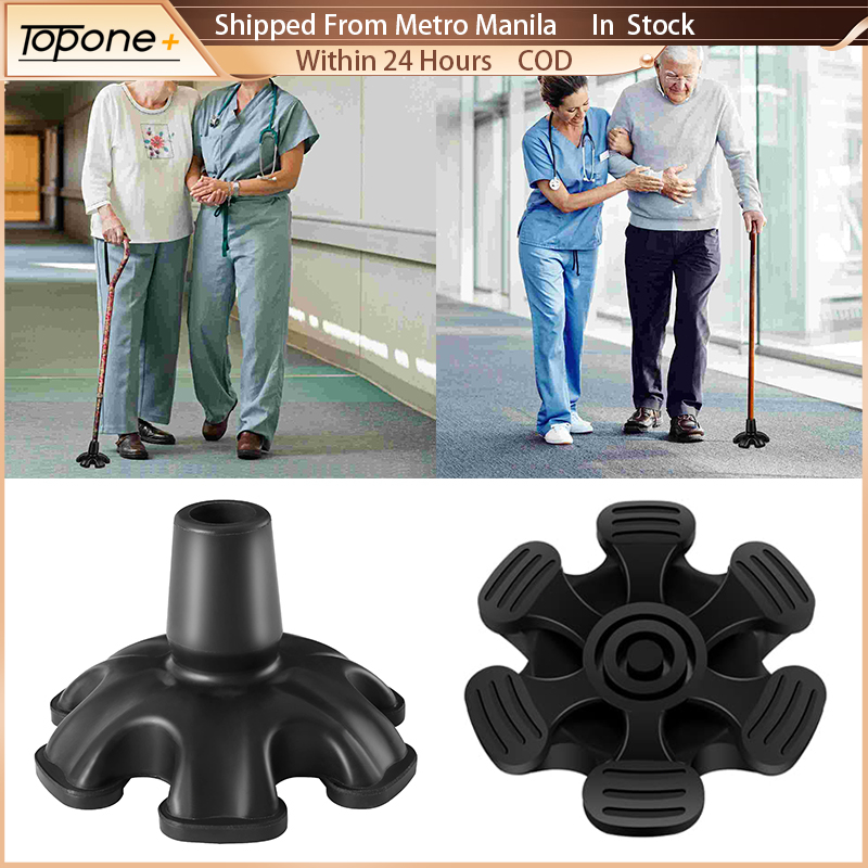 Walking Stick Rubber Replacement Tips Hexagonal Non-Slip Crutch Cane ...