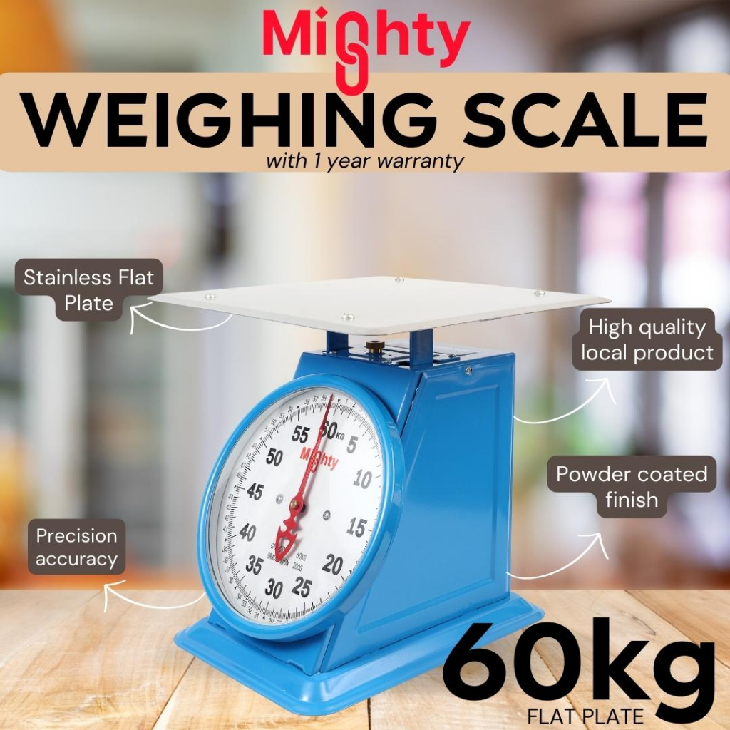 [Mighty] Weighing Scale 60 kilograms FLAT PLATE / Timbangan 60 kilos ...