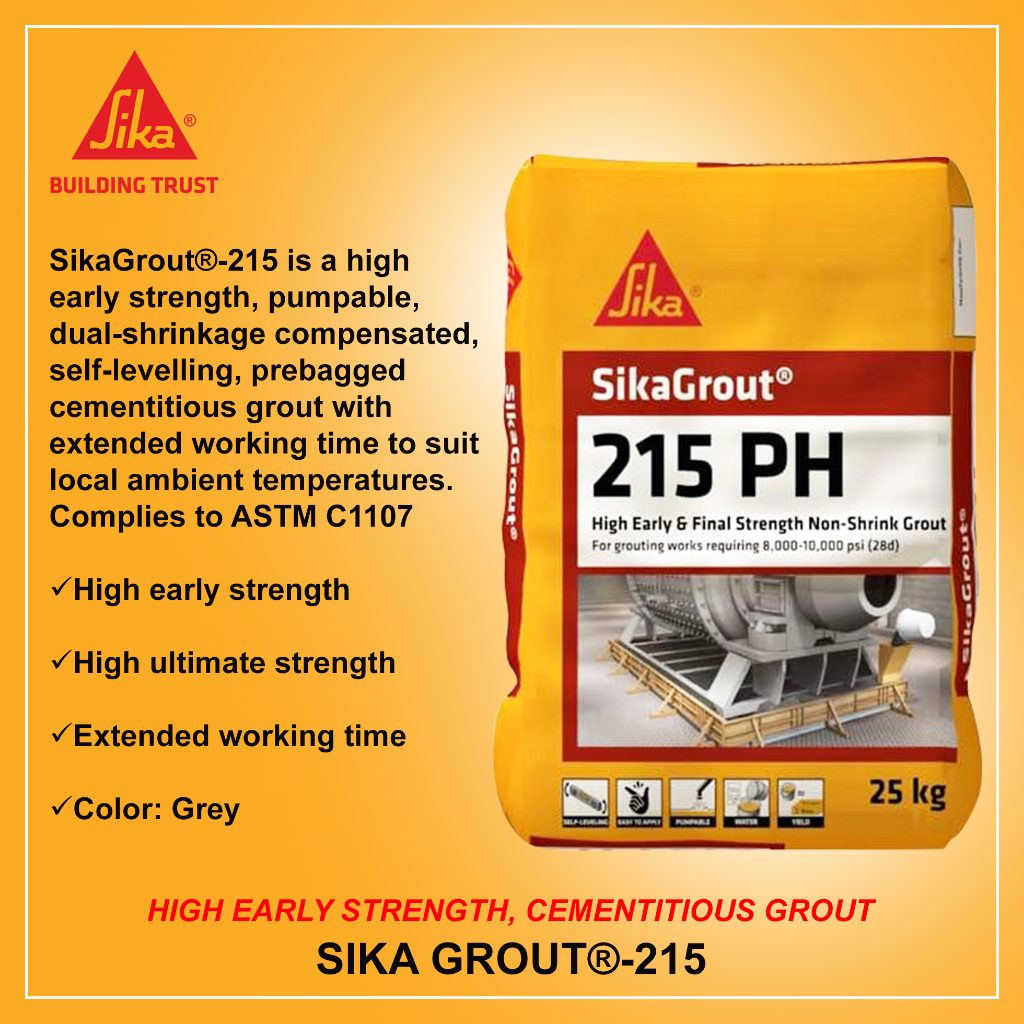 SikaGrout 215 25KG High Early Strength Pumpable Shrinkage Compensated ...
