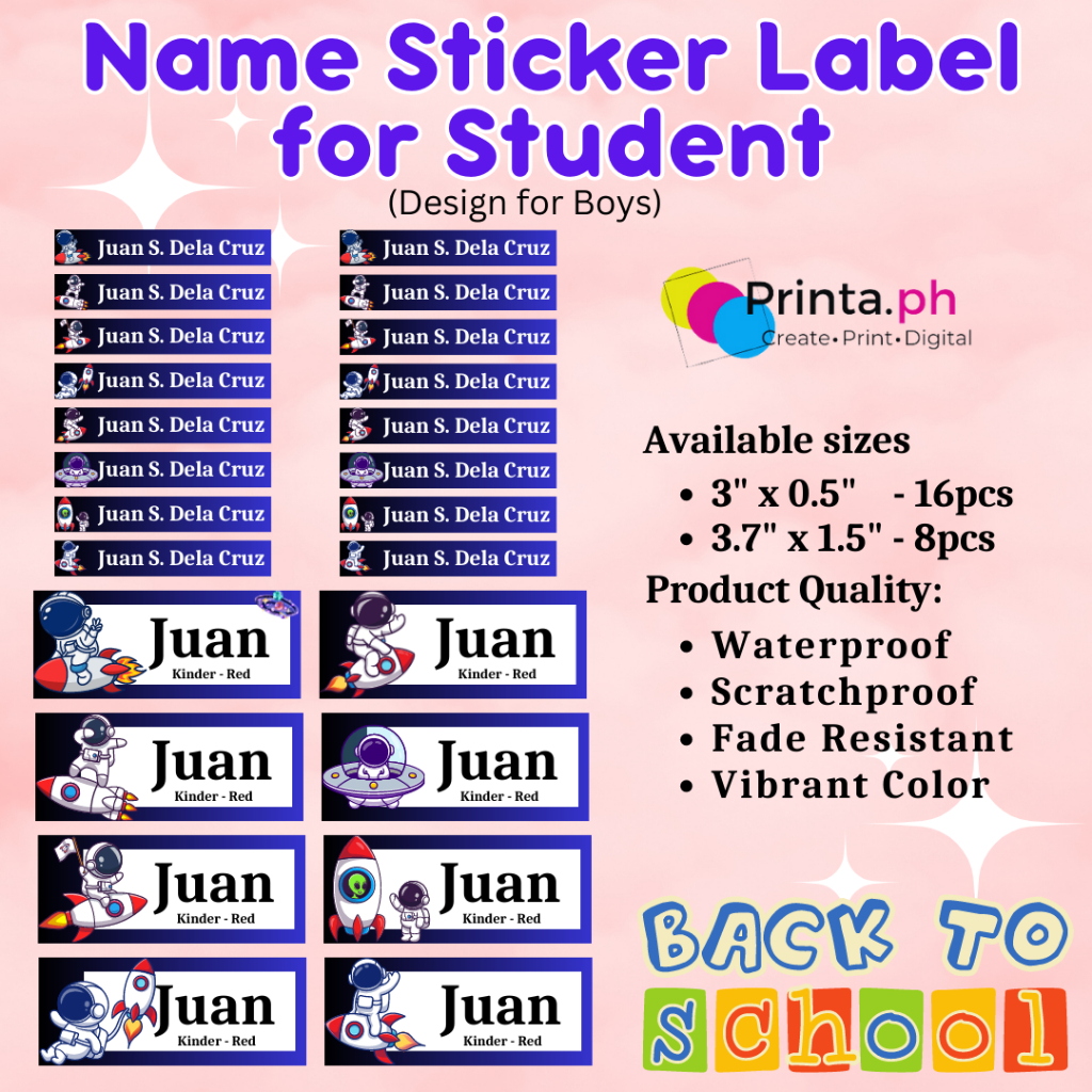 24pcs Customize Name Sticker Label for School Supplies | Shopee Philippines