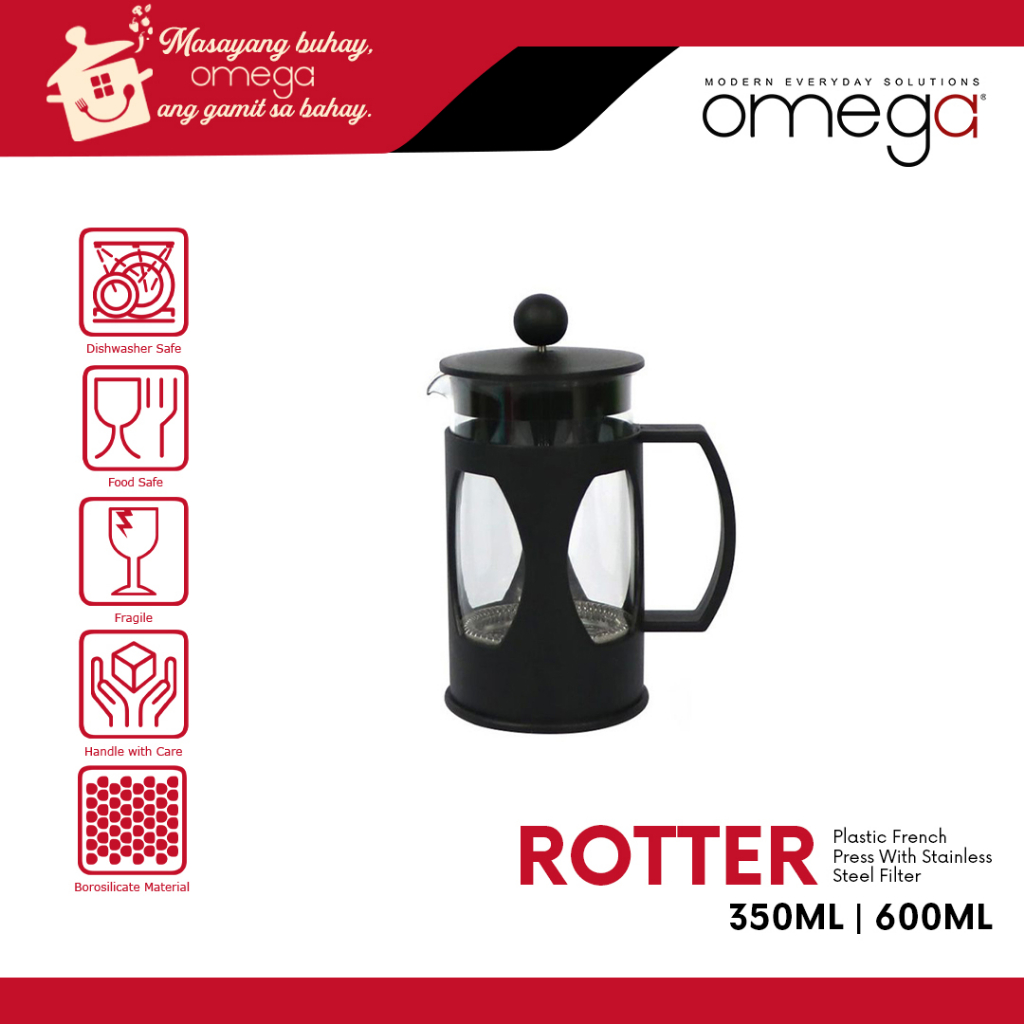 Omega Houseware Rotter Coffee & Tea Maker French Press With Stainless ...