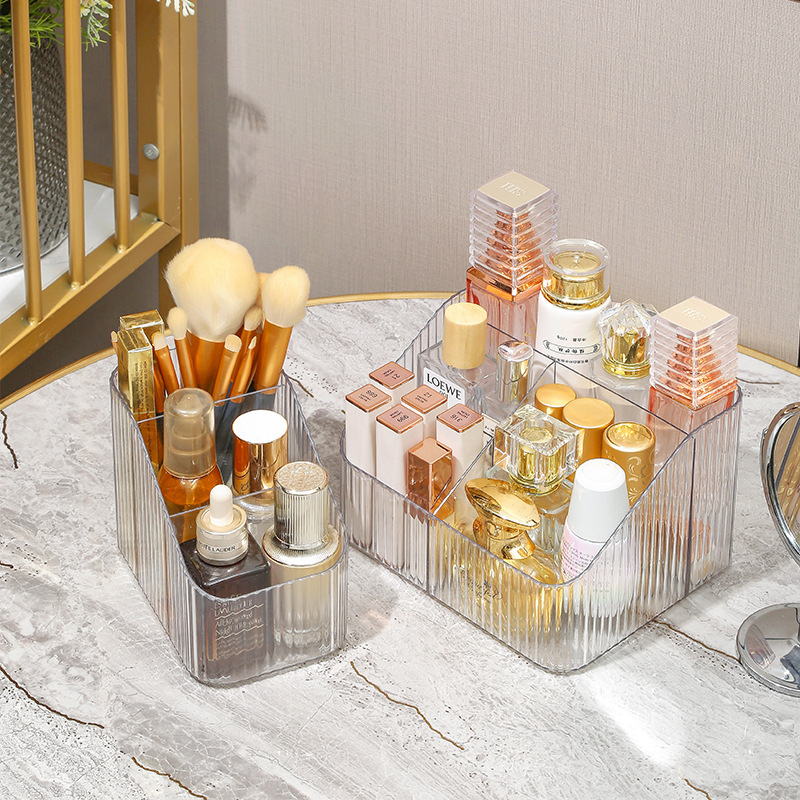 Transparent Clear Slanted Acrylic Pen Holder Makeup Brush Beauty Office ...