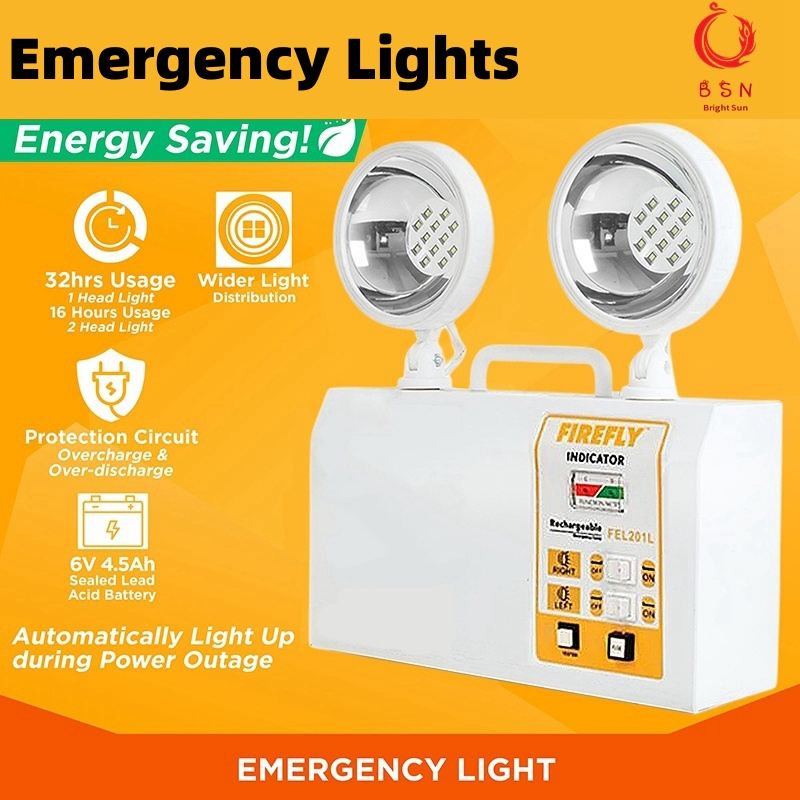 【Local delivery】Emergency light twinhead rechargeable emergency lamp ...