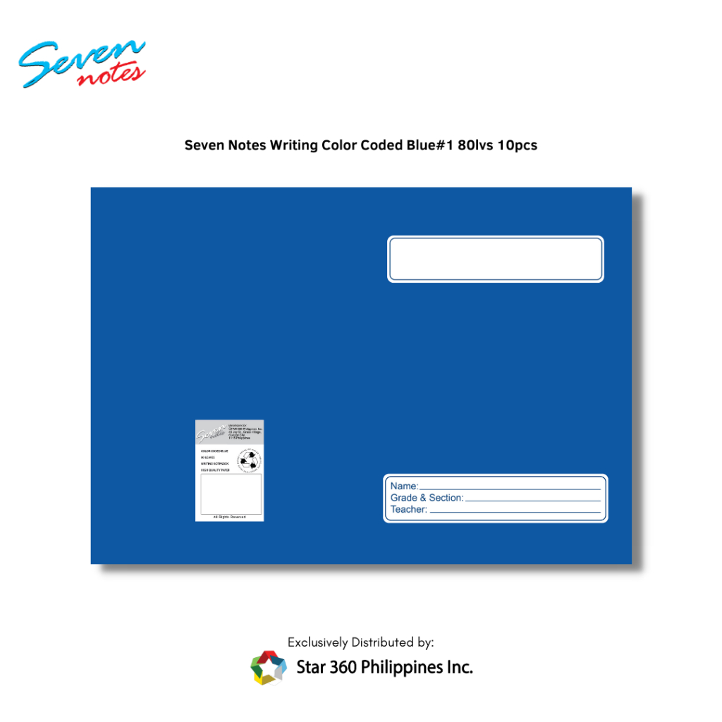 Seven Notes Writing Single Color Coded Notebooks (10pcs) | Shopee ...