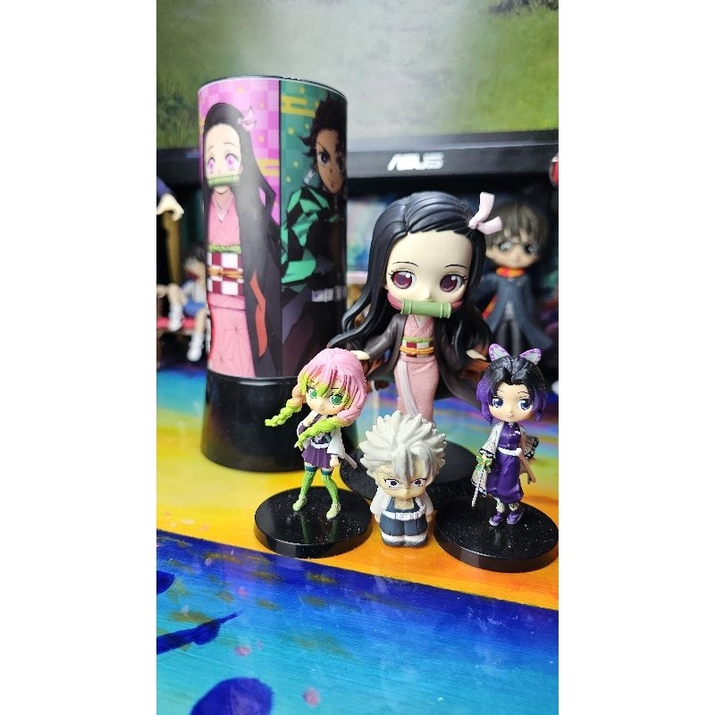 Demon Slayer Qposket Nezuko Mini qposket Mitsuri and Shinobu LED lamp ...