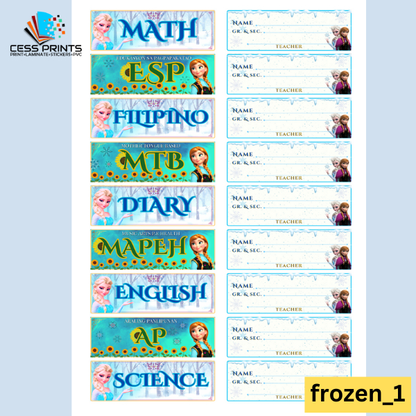 SUBJECT NAME STICKERS NEW DESIGNS!! ( barbie, cinnamoroll, kuromi and ...