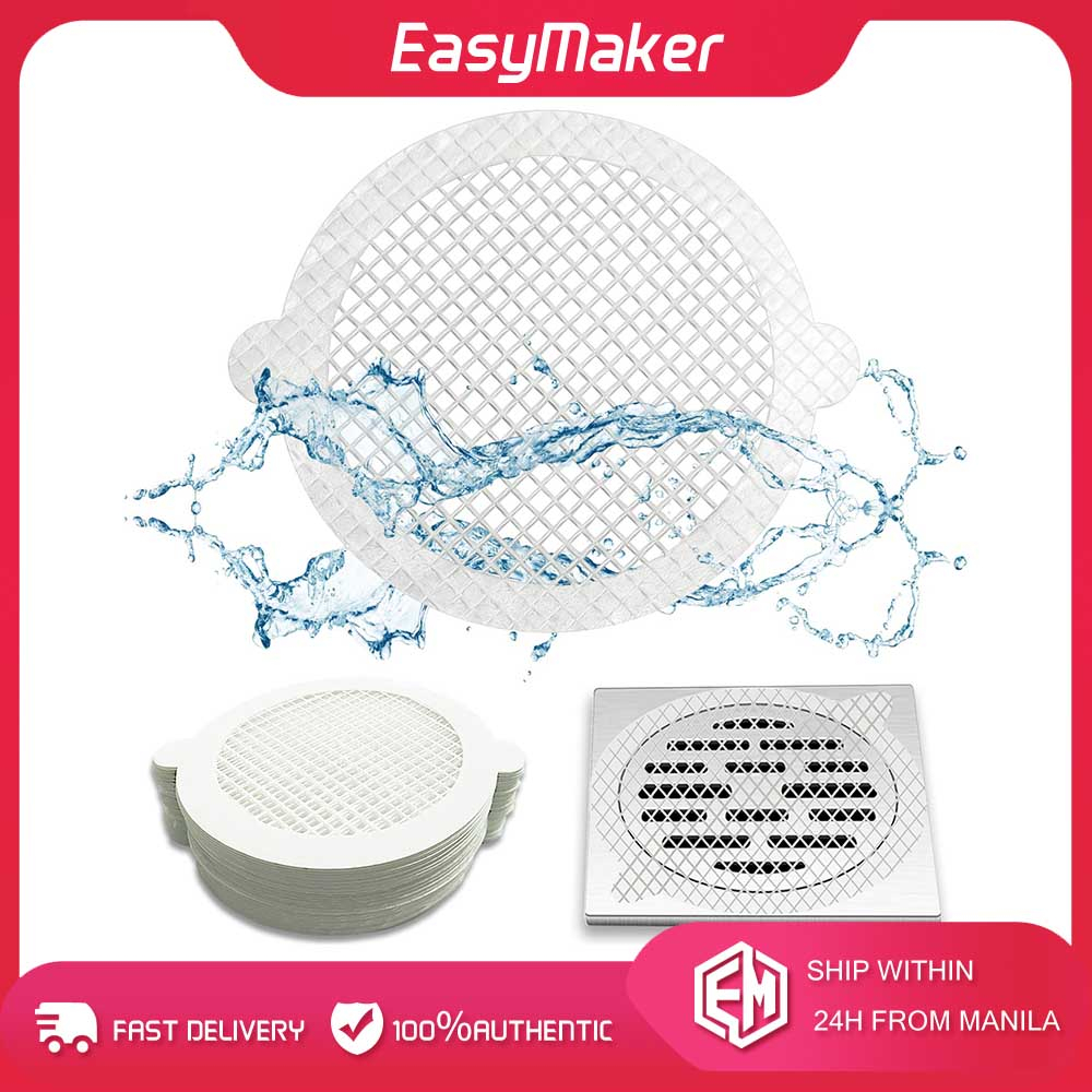 10Pcs Disposable Shower Drain Hair Catcher White Mesh Stickers 9x9mm ...