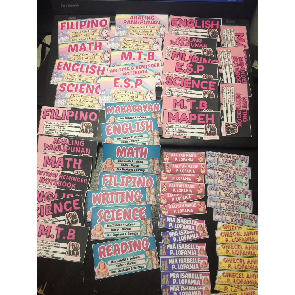 STICKER SUBJECT LABEL WITH NAME GRADE SECTION | Shopee Philippines