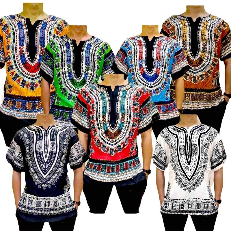 TOP POLO SHIRT DASHIKI BOHEMIAN BOHO BATIK ETHNIC INDIAN BEACH SUMMER ...