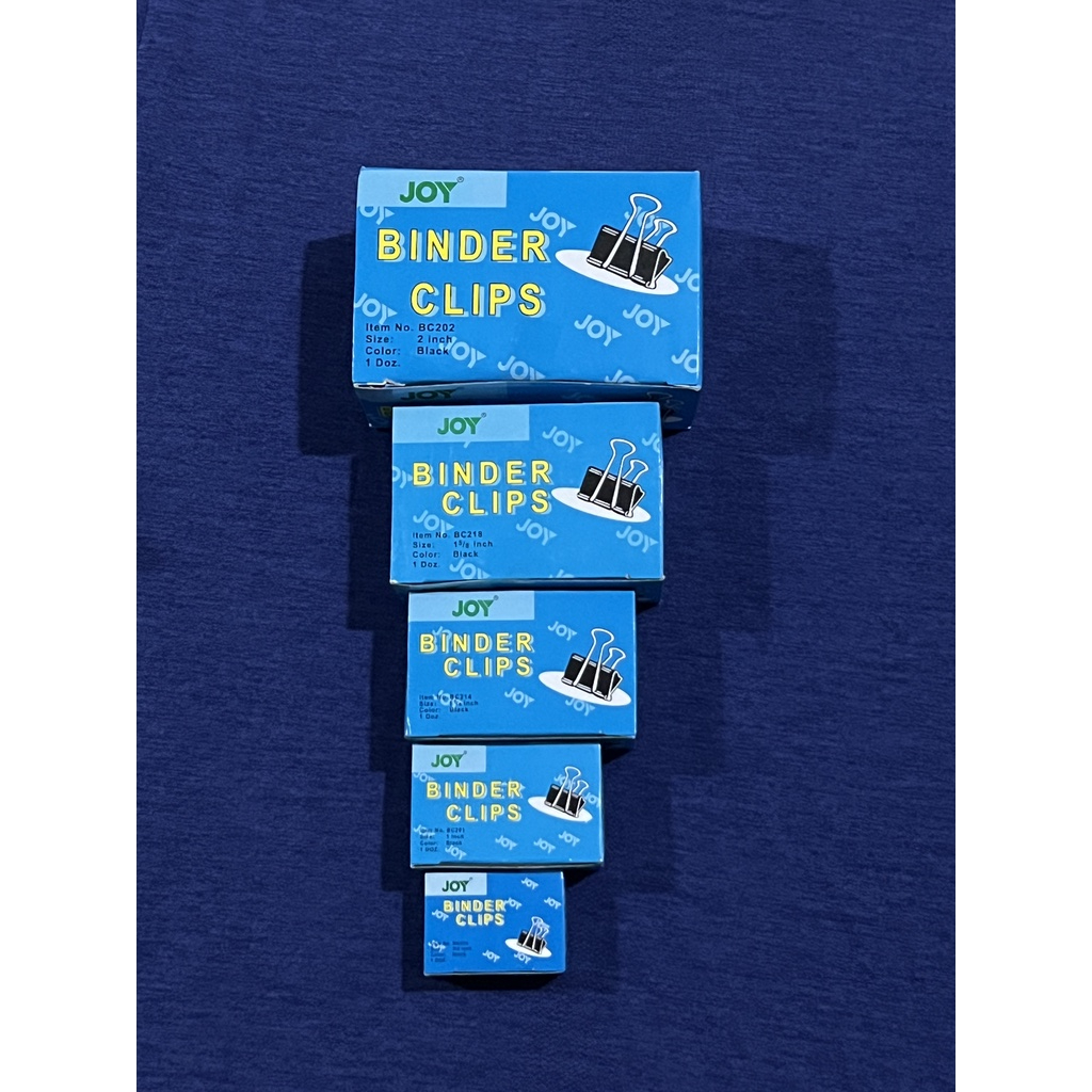A-Mart Joy 12pcs Binder Clips 3/4", 1", 1 1/4", 1 5/8", 2" (sold per ...