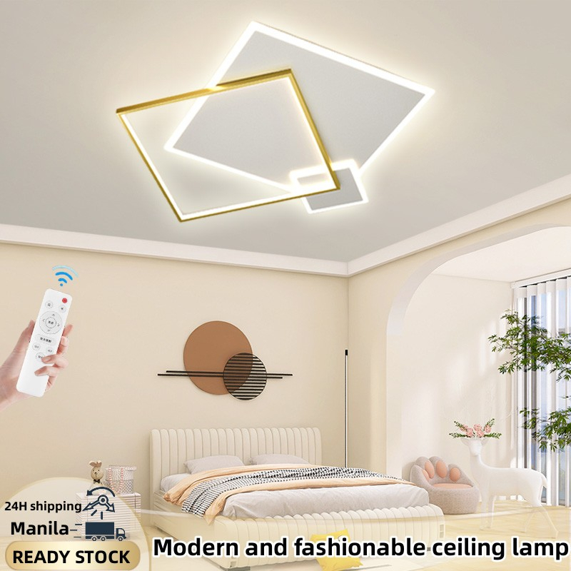LED Remoter Tricolor ceiling light Modern luxury bedroom ceiling lights ...