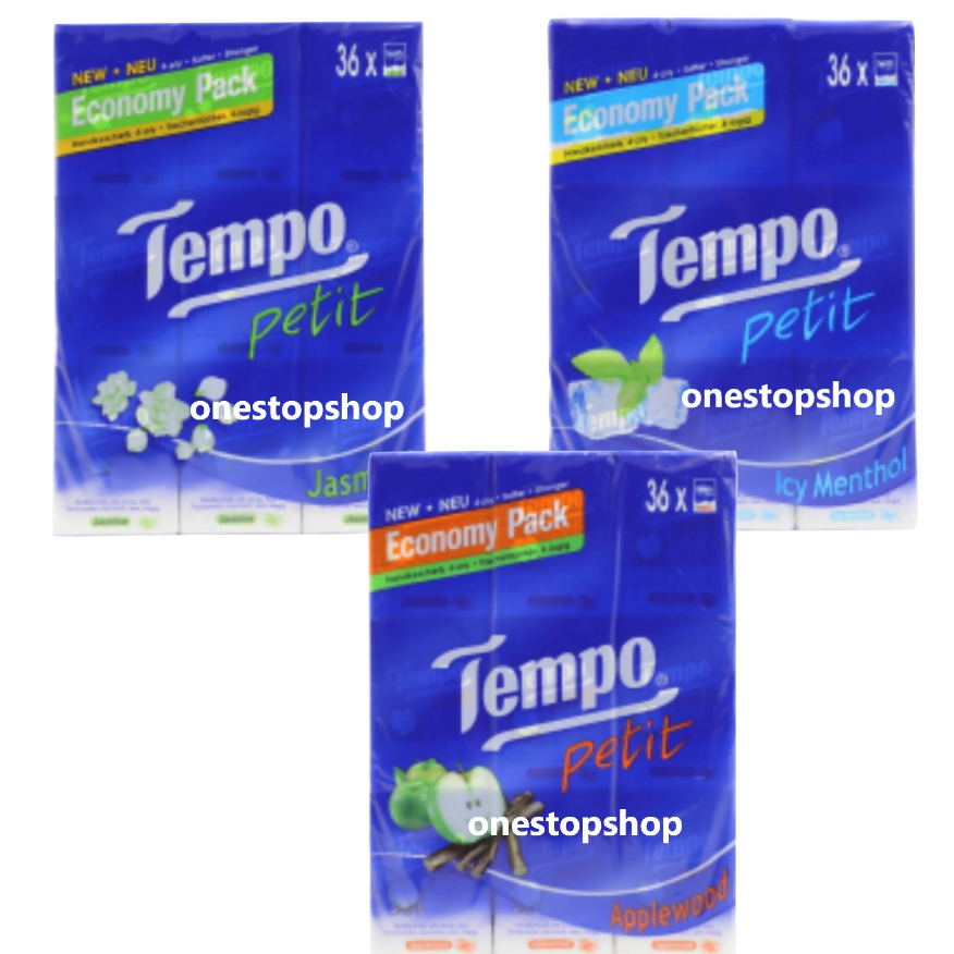 Tempo Mini Petit Paper Towel Pocket Tissues 36packs ( Apple Wood/ Icy ...