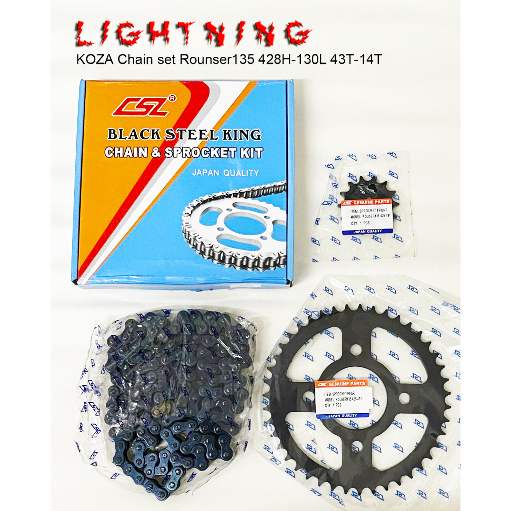 CSL black chain set XRM125 C100 Dream Smash Wave125 Wave100 chain set ...