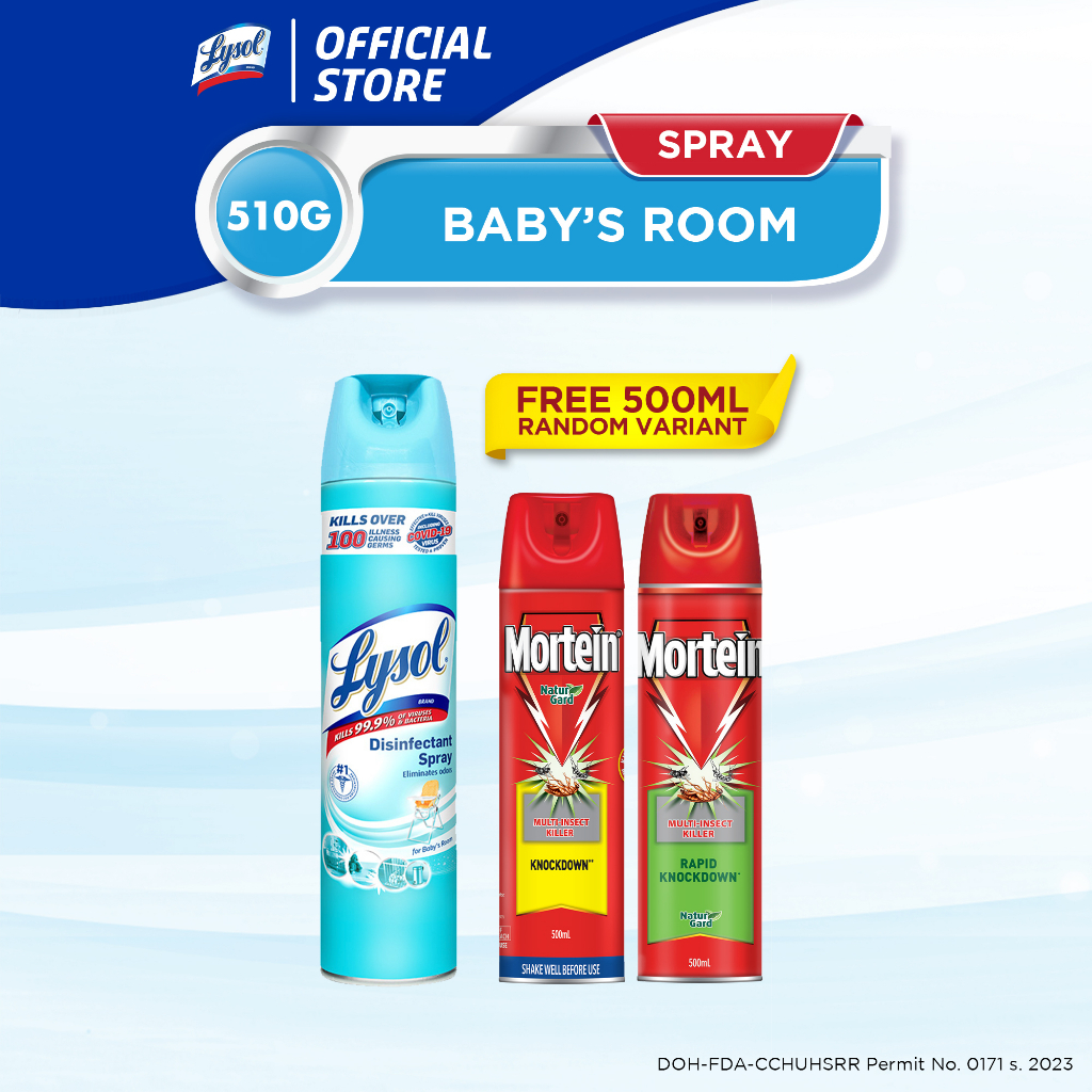 Lysol Disinfectant Baby's Room 510g With Free Mortein 500ml (Random ...