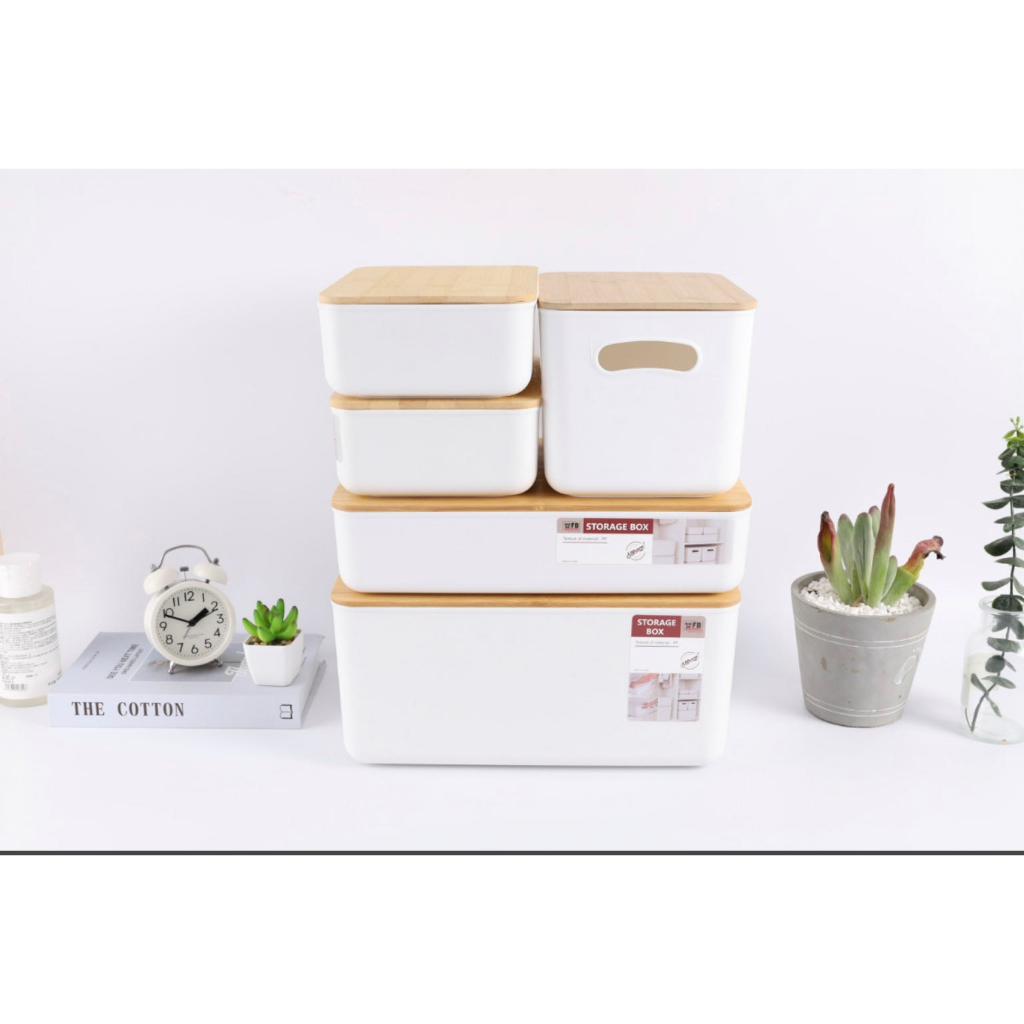 Japanese style white multi-functional storage box with lid, sundry ...