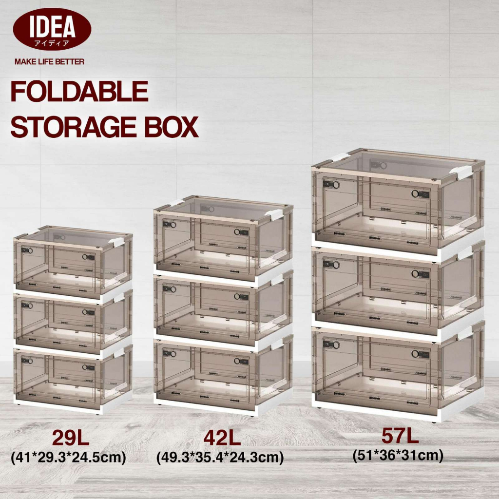 IDEA Foldable Storage Box With Wheels 42L | Shopee Philippines