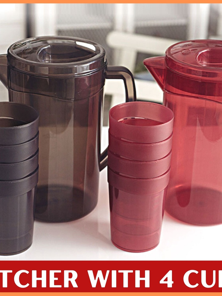 1500ml jug with 4 cups Large high quality fiber jug with fiber cups ...
