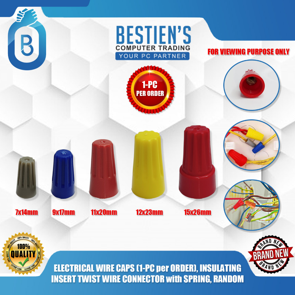 ELECTRICAL WIRE CAPS (1-PC per ORDER), INSULATING INSERT TWIST WIRE ...