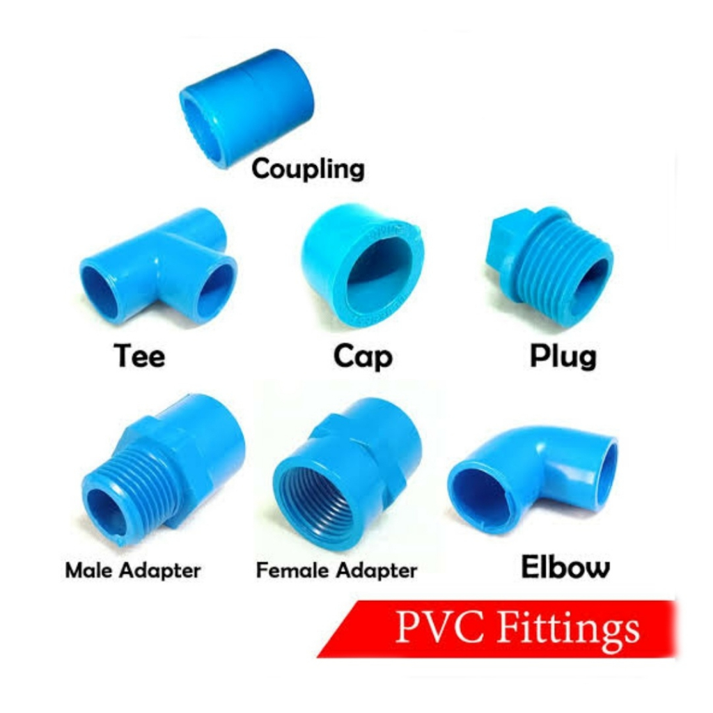 PVC Blue Fittings 1/2", 3/4" (Elbow, Tee, Coupling, Male Adaptor ...