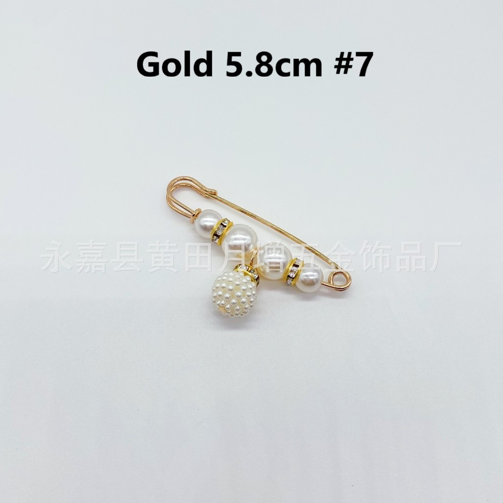 1pc Pearl Brooch Tightening Waistband Pin Opening Bottom Metal Pearl ...