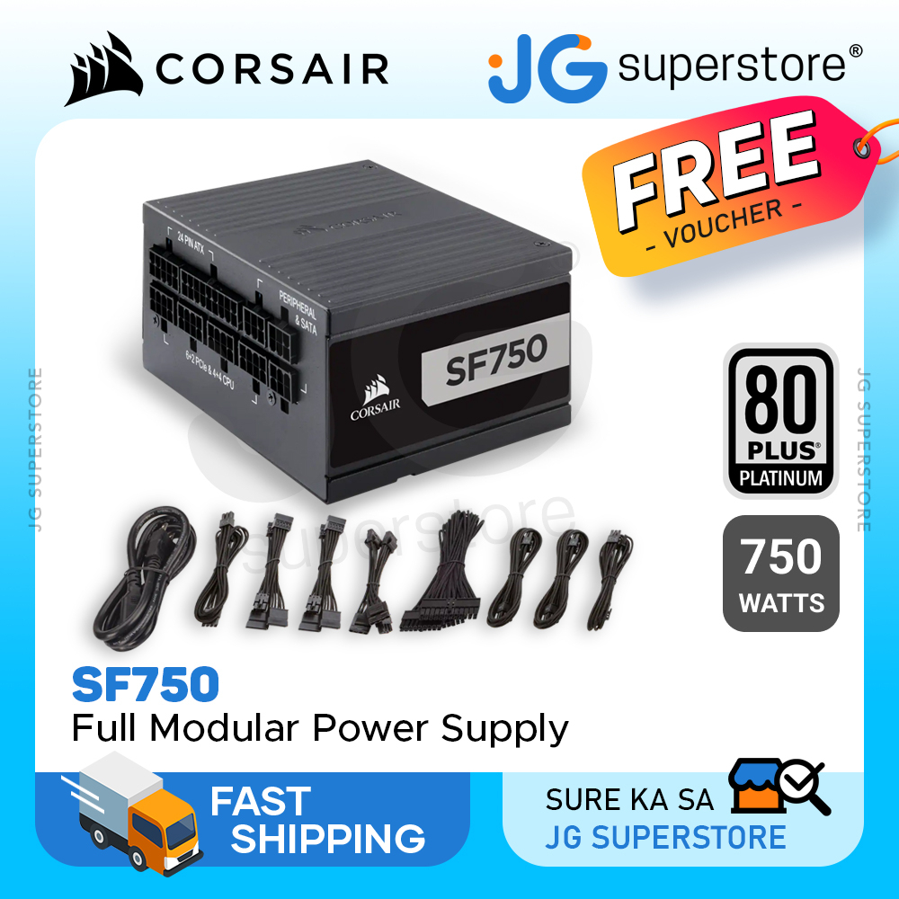 CORSAIR SF750 750W 80+ Platinum SFX Full Modular PSU with 92mm Ultra ...