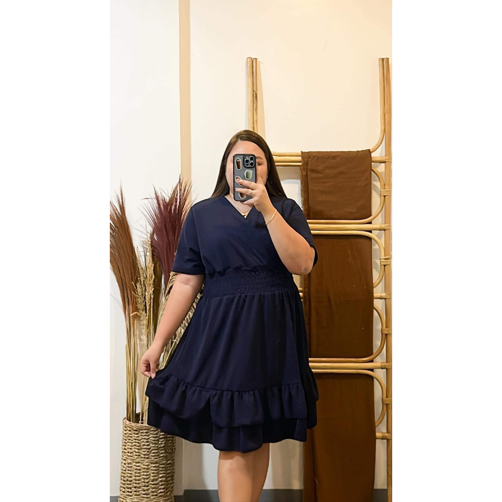 EMILY Plus Size S- 4XL Chest Overlap Casual Dress BESTSELLER 10579 ...