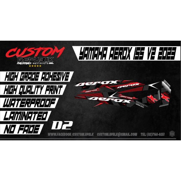 Yamaha Aerox 155 V2 2023 Stock Decals Set | Shopee Philippines