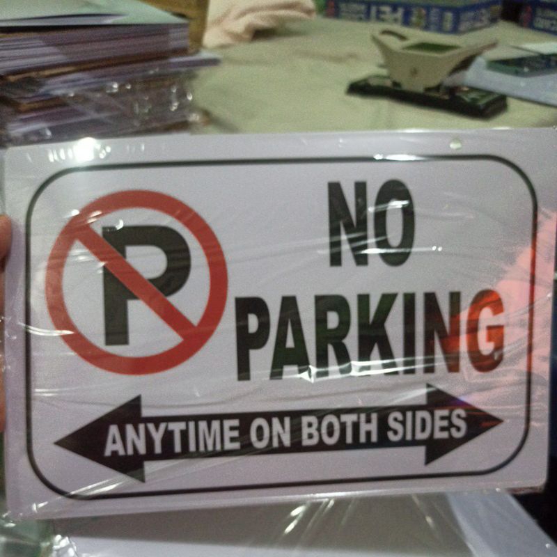 No Parking Anytime On Both Sides Signage PVC Plastic (like ATM and ID ...