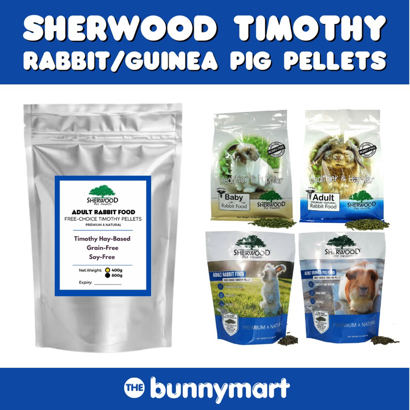 SHERWOOD | Baby & Adult Rabbit/Guinea Pig Food Pellet 400g-800g ...