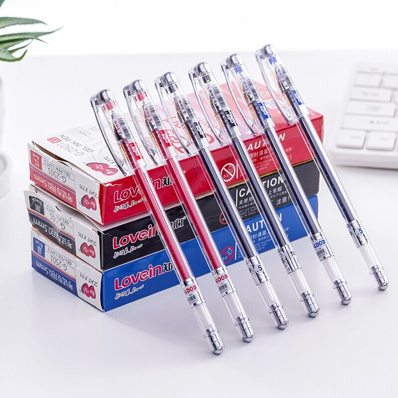 1PC COD Gel Pen 0.5mm Black & Red Sign Pen Student Writing Ballpen Set ...