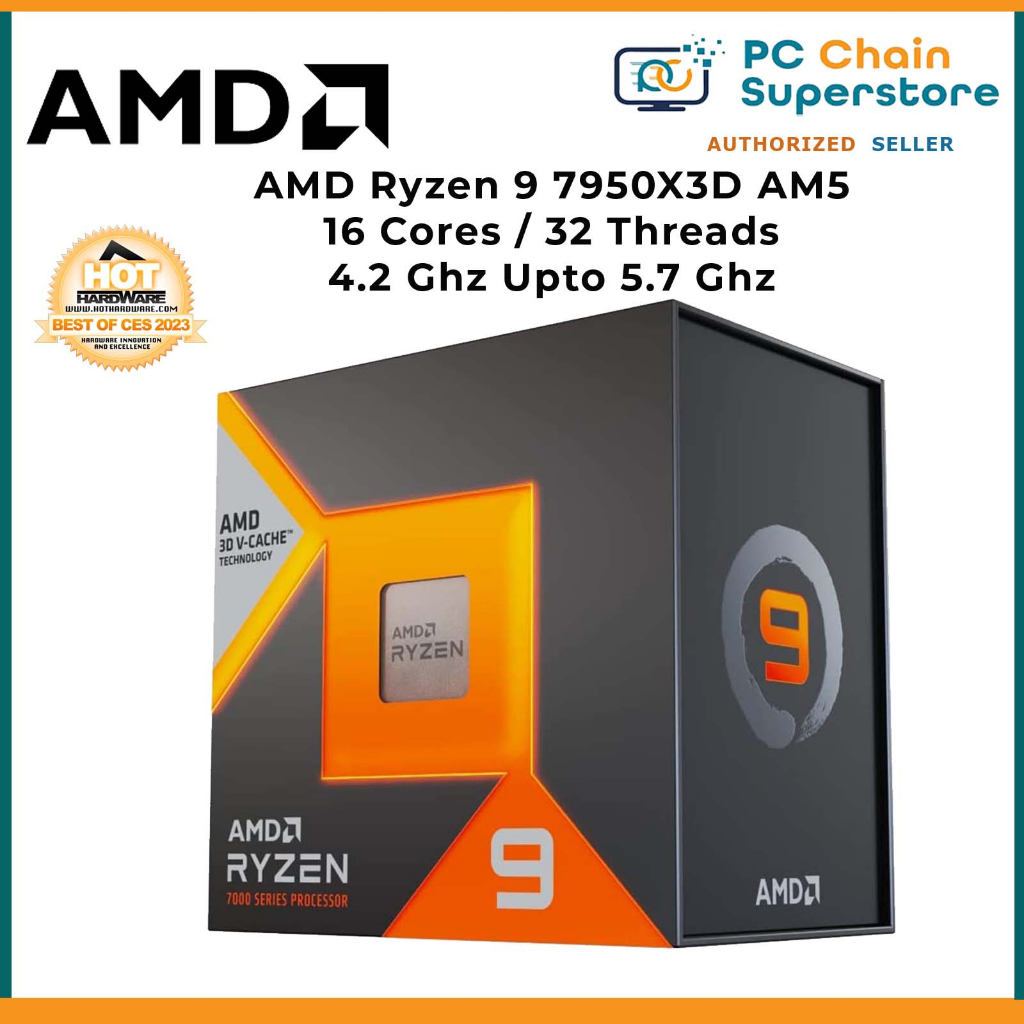 AMD Ryzen 9 7950X3D AM5 16 Cores upto 5.7Ghz Desktop CPU Processor w ...