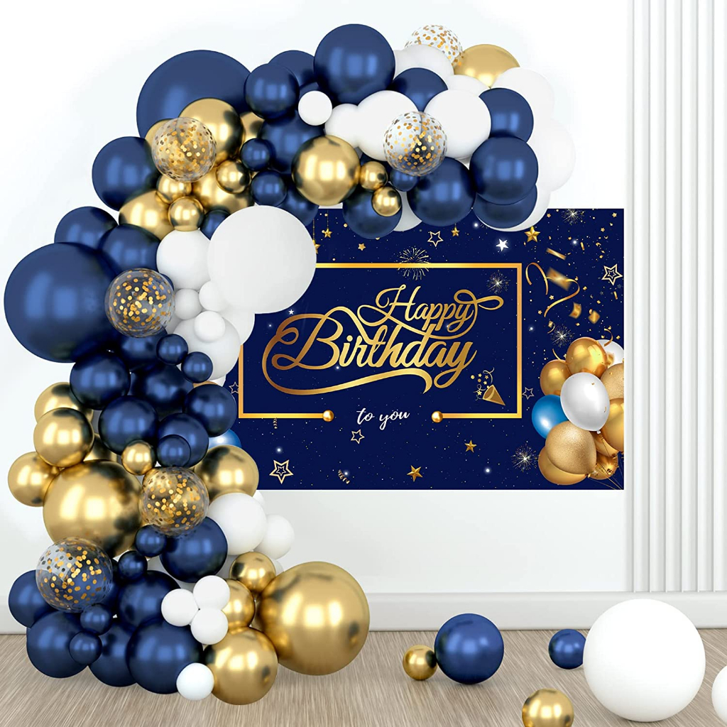 Manila in stock-Navy Blue Balloon Arch Kit ,153Pcs Navy Blue and Gold Balloon Garland Arch Kit ...