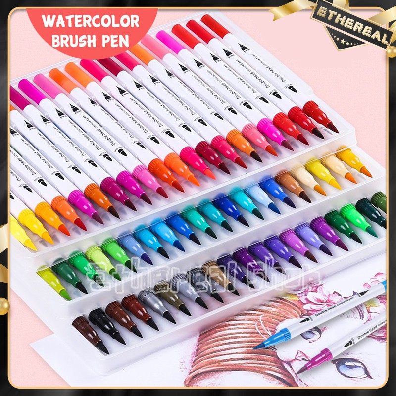 Watercolor Brush Pen 12/24/36/48/60/100 Color Marker Pens Art Sketching ...
