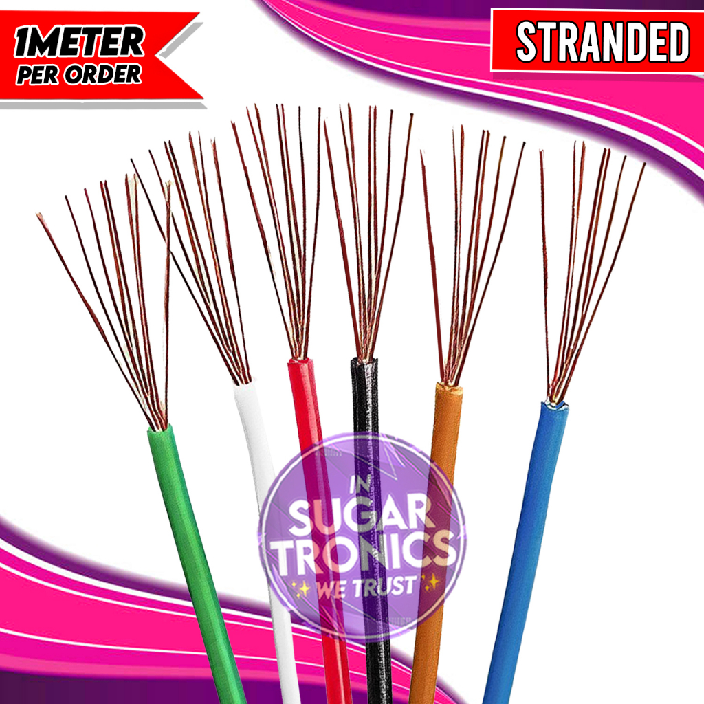 Stranded Wire 22 AWG 1 Meter Electrical Copper Cable LED Audio DIY ...