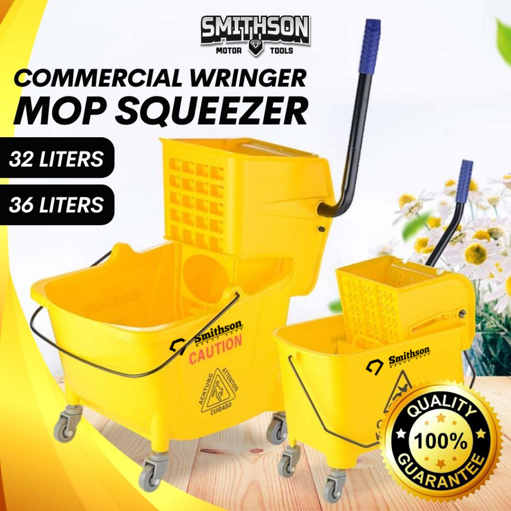 Smithson Commercial Mop Bucket Squeezer on Wheels with Side-Press ...
