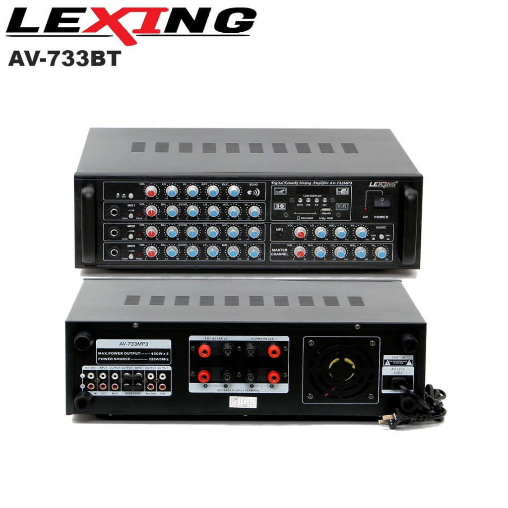 LEXING AV-733 USB/BT Digital Karaoke Mixing Amplifier 600WX2 | Shopee ...
