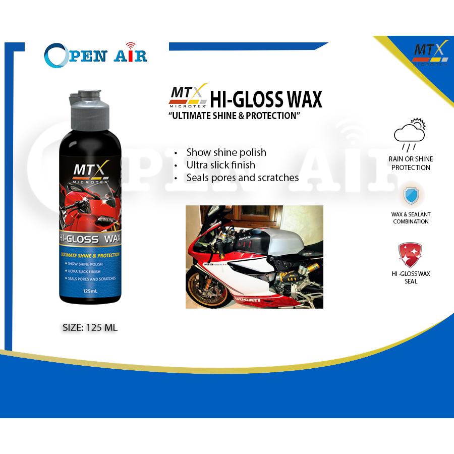 Microtex MTX Bike Care HI-GLOSS WAX Ultimate Shine & Protection (125ml ...