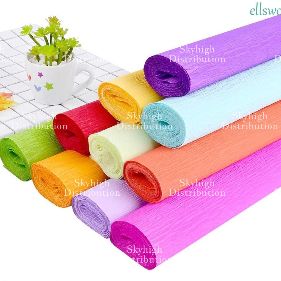 Premium Paper Crepe Rolls Decor DIY Flower Gift Wrapping Wedding ...