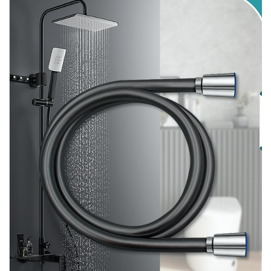 PVC High Pressure Silver & Black PVC Smooth Shower Hose For Bath ...