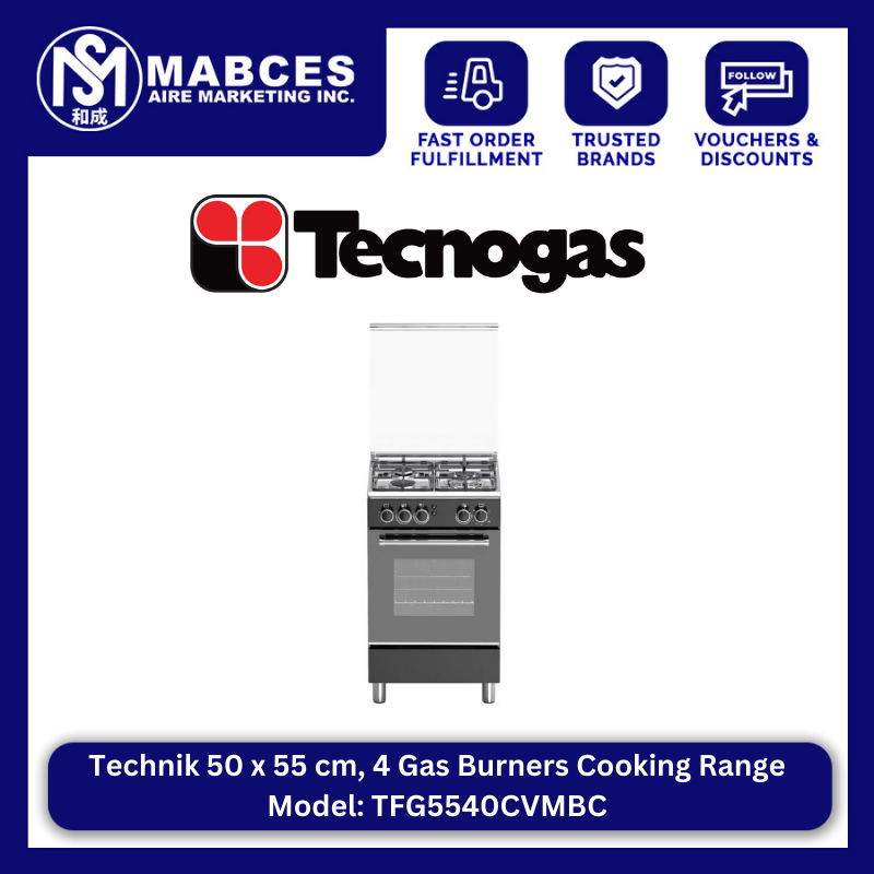 Technik 50 x 55 cm. 4 Gas Burners Cooking Range TFG5540CVMBC | Shopee ...
