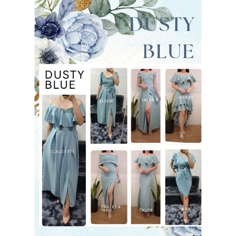 Dustyblue Powderblue Dresses for all Occassions Party Wedding Long ...
