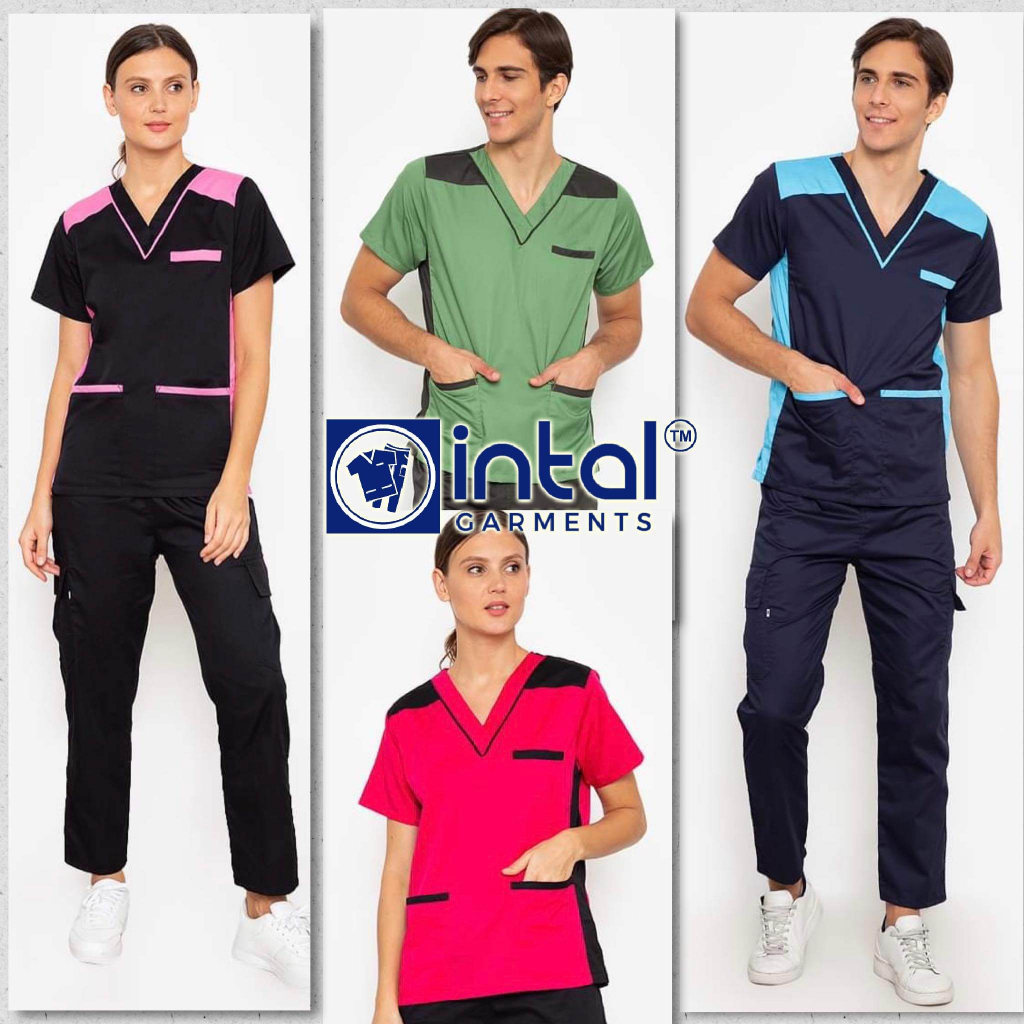 INTAL SCRUBSUIT 09 CARGO 6-Pocket Pants Premium Quality V-Neck Unisex ...