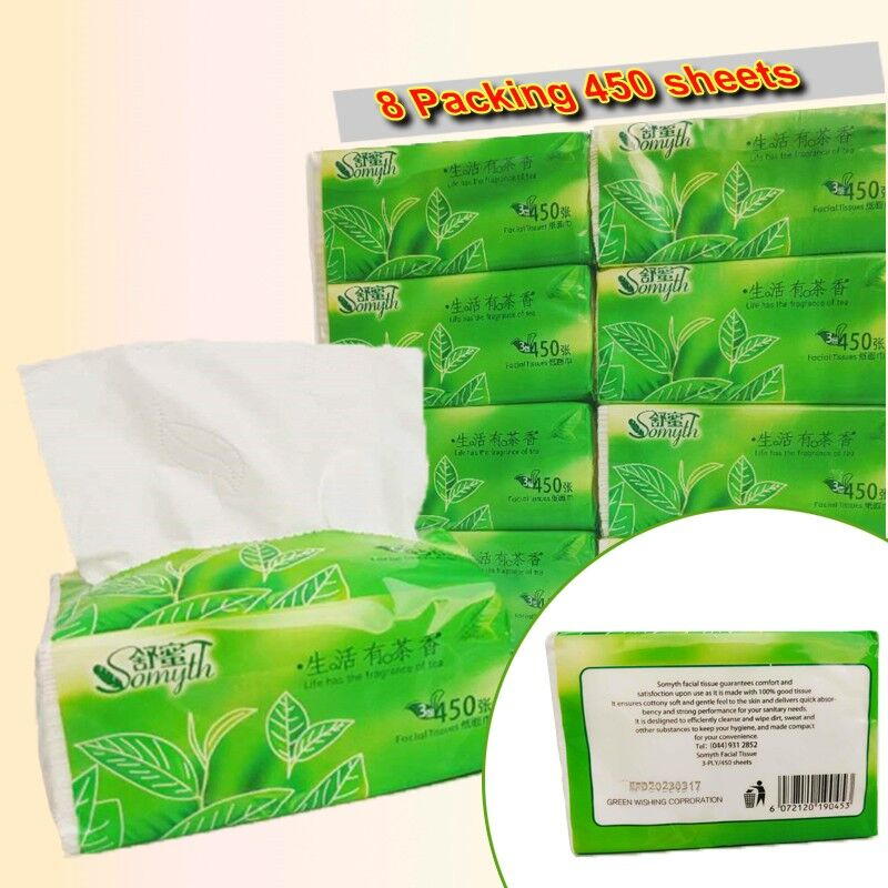 SOMYTH Green Leaf Facial Tissue Paper Best Seller 100% Virgin Pulp 3 ...