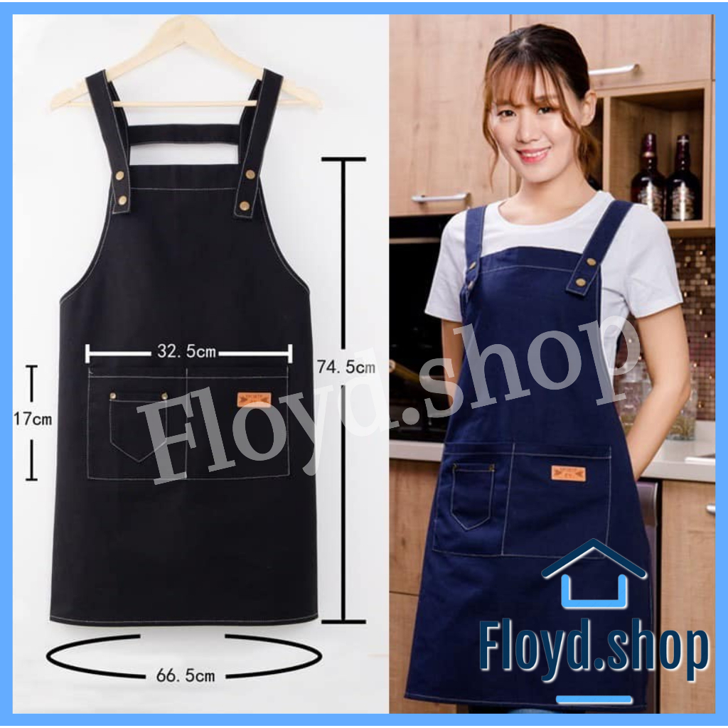 FLOYD.SHOP BBQ Canvas Apron Bib Chef Kitchen Apron for Women Men ...