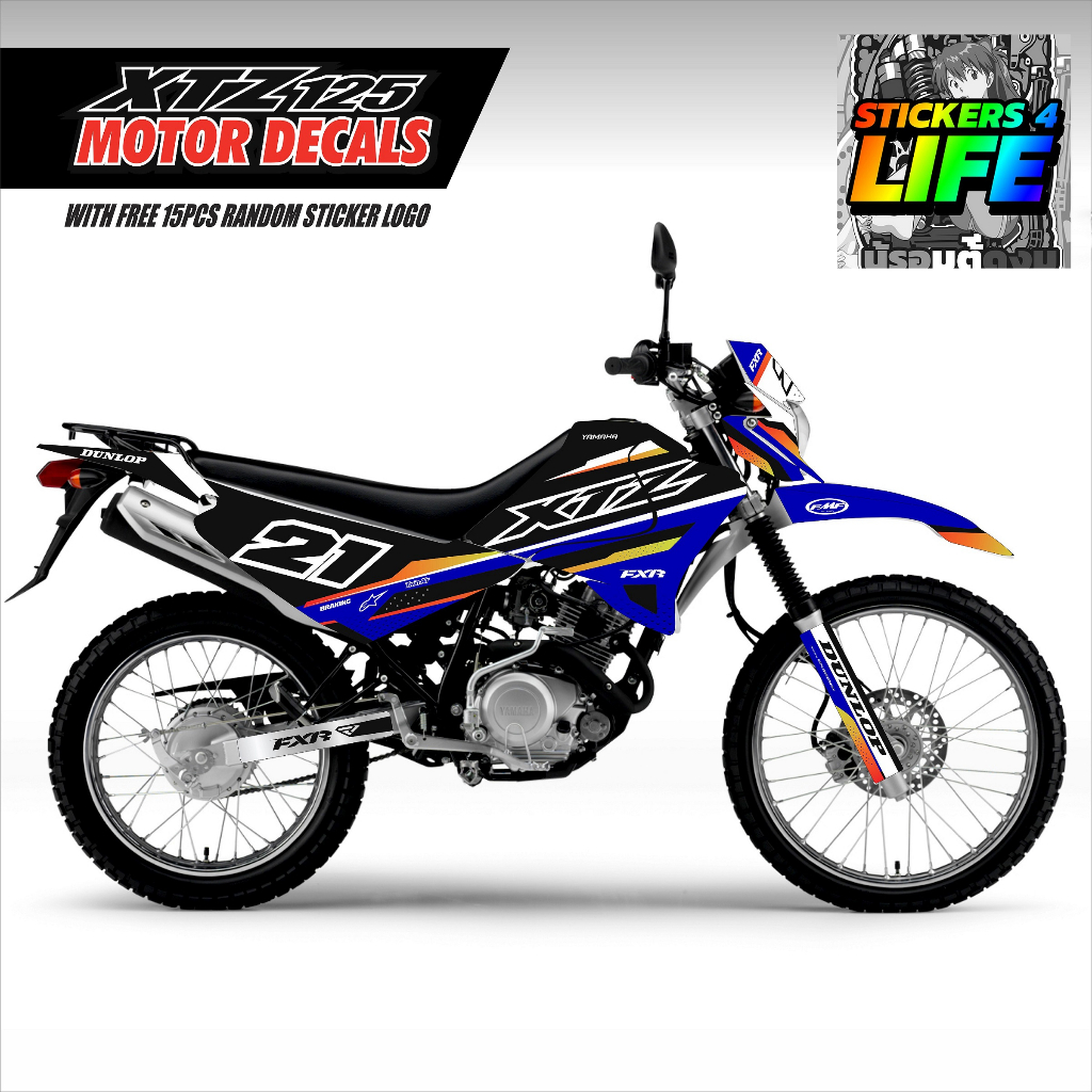 YAMAHA XTZ 125 Full Decals Sticker Body (DIRK BIKE EDITION) | Shopee ...